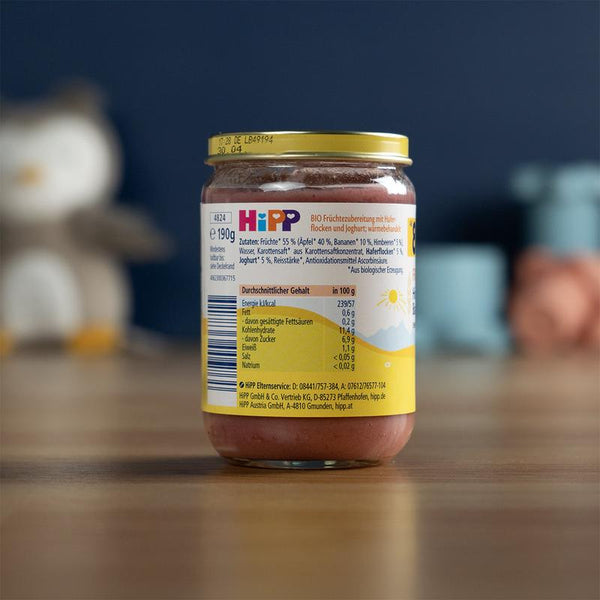 HiPP Fine Fruit Raspberry in Apple Banana Muesli | Organic Baby Food